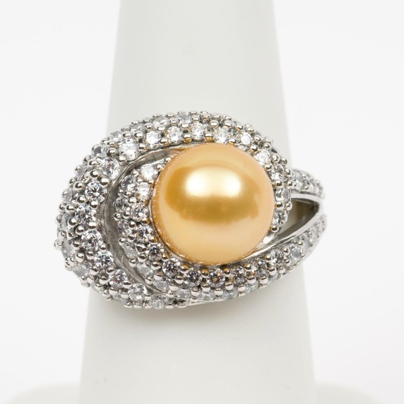 Stauer | Jewelry | Stauer New In The Box Pearl And Cz Ring In Sterling ...